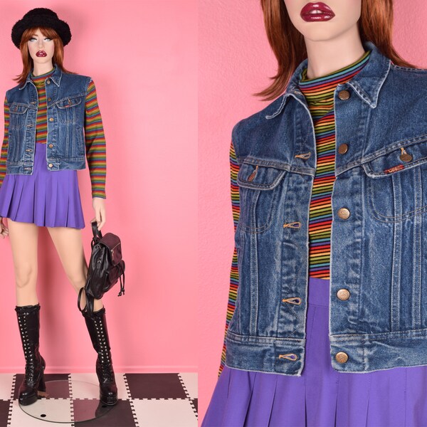 80s Denim Vest - Etsy