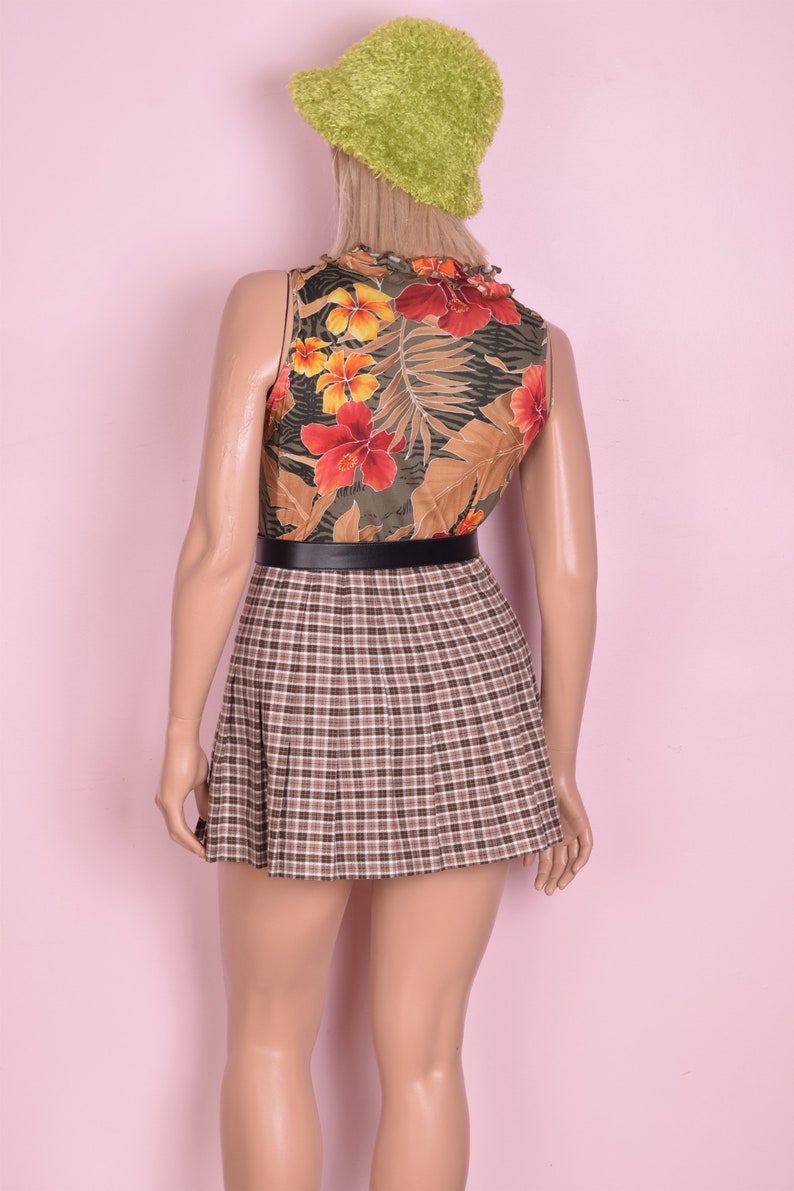 90s Floral Print Mesh Top/ Large/ 1990s/ Tank/ Sleeveless - Etsy