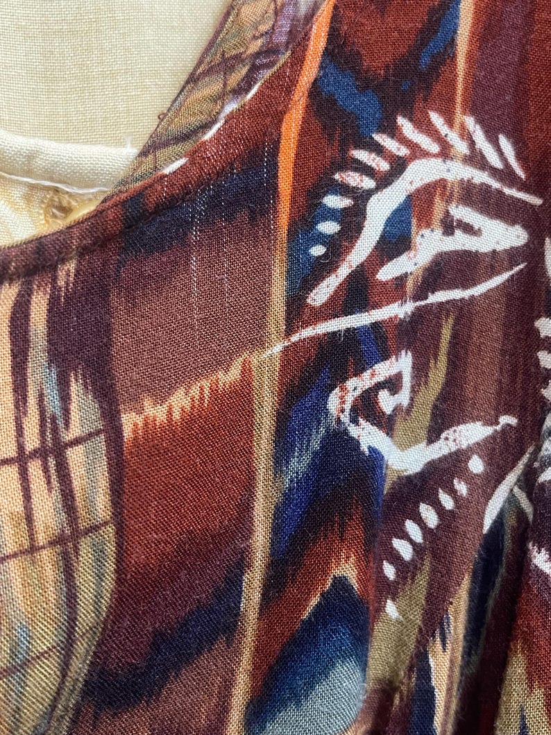 Vintage 90s Multi Pattern Sash Overlay Dress/ US 11-12/ 1990s/ Tank - Etsy