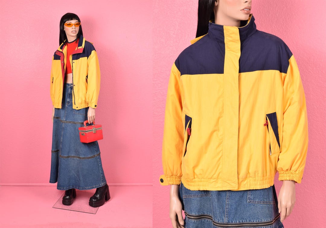Vintage 90s Colorblock Jacket/ Gender-neutral Small/ 1990s - Etsy