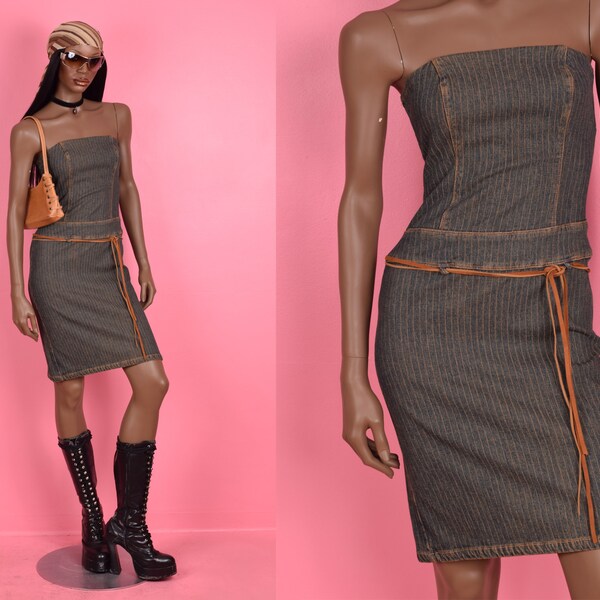 Y2k Stretch Striped Dress - Etsy