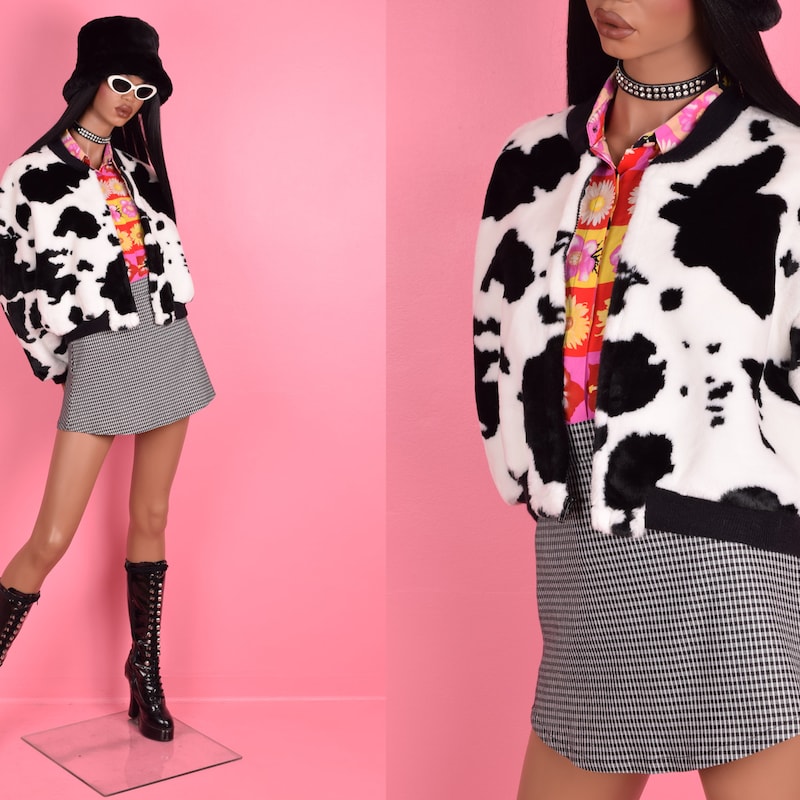 Cow Print Jacket - Etsy