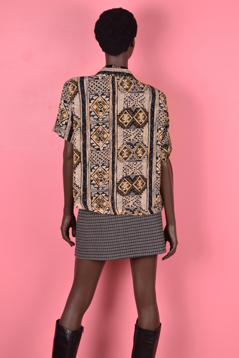 90s Multi Pattern Layered Top/ US 8/ 1990s/ Short Sleeve - Etsy
