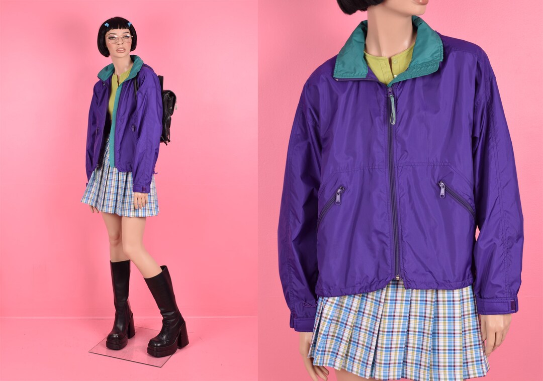 90s Two Tone Nylon Jacket/ Gender-neutral Small/ 1990s - Etsy