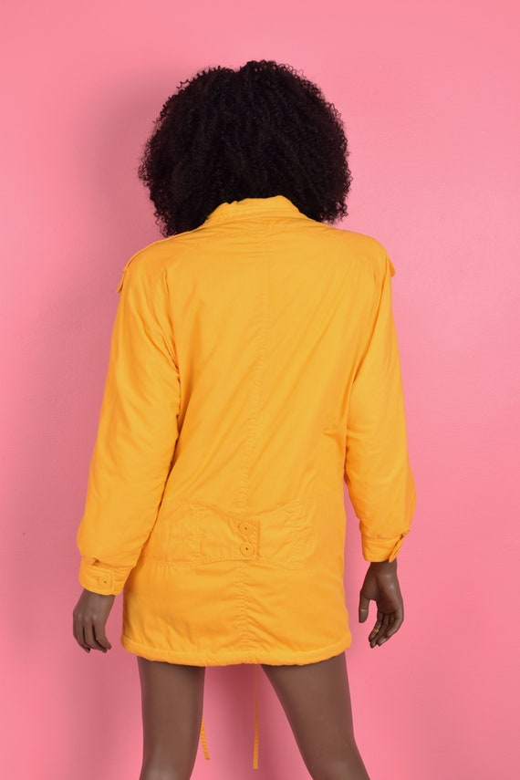 80s Yellow Puffy Coat/ Small/ 1980s/ Jacket - Gem