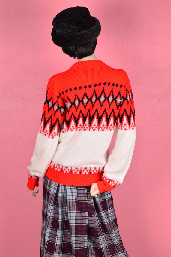 80s Multi Pattern Sweater/ Large/ 1980s - Gem