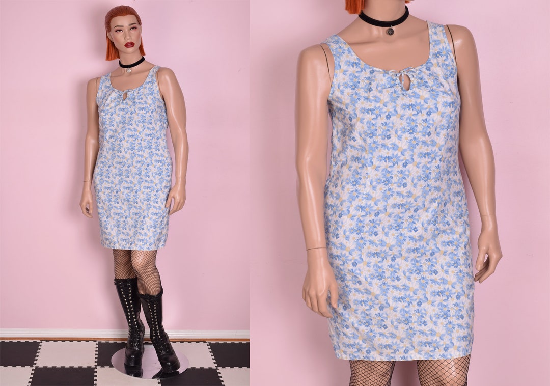 Vestido con estampado floral de los 90 / Grande / 1990 / Tanque / Sin ...