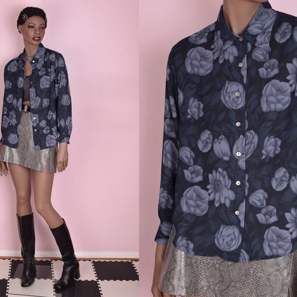 90s Button Down Blouse - Etsy