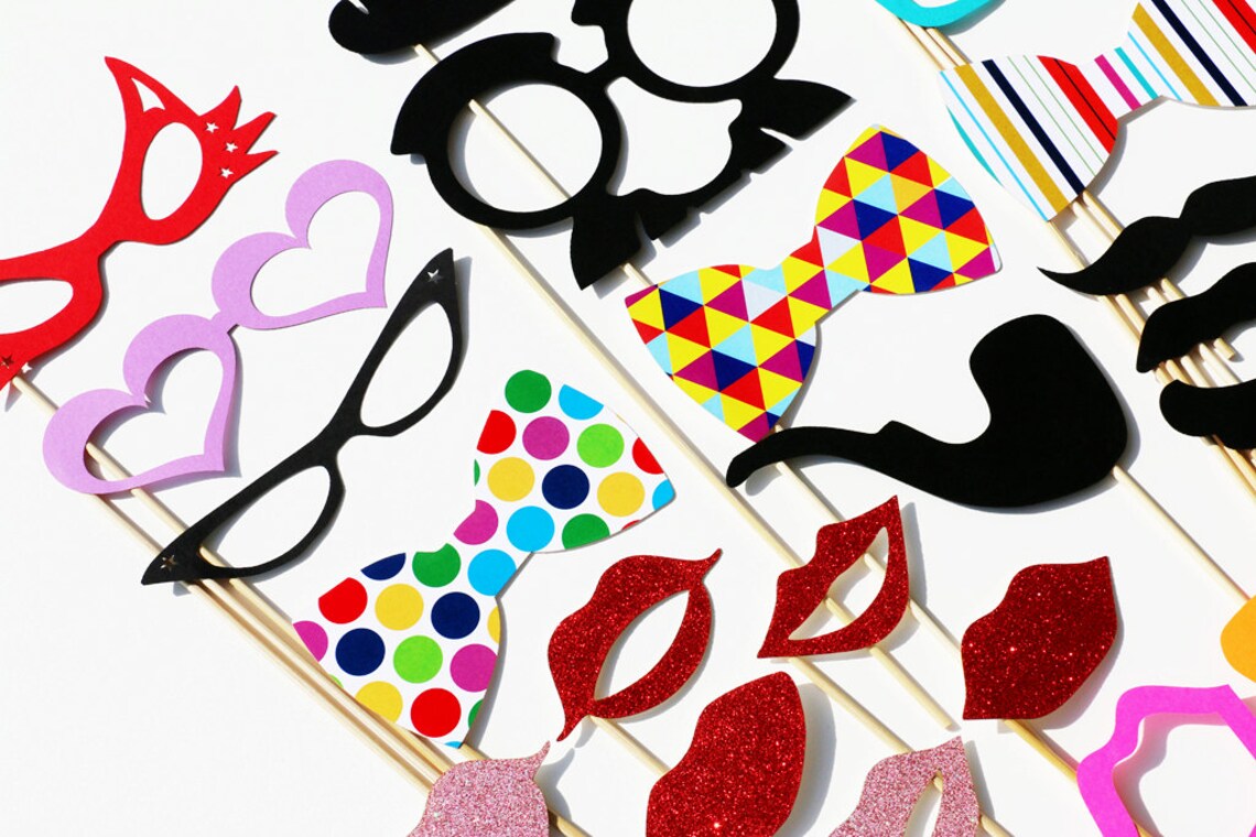 Photobooth Props Wedding Photo Booth Props 30 Piece Set - Etsy