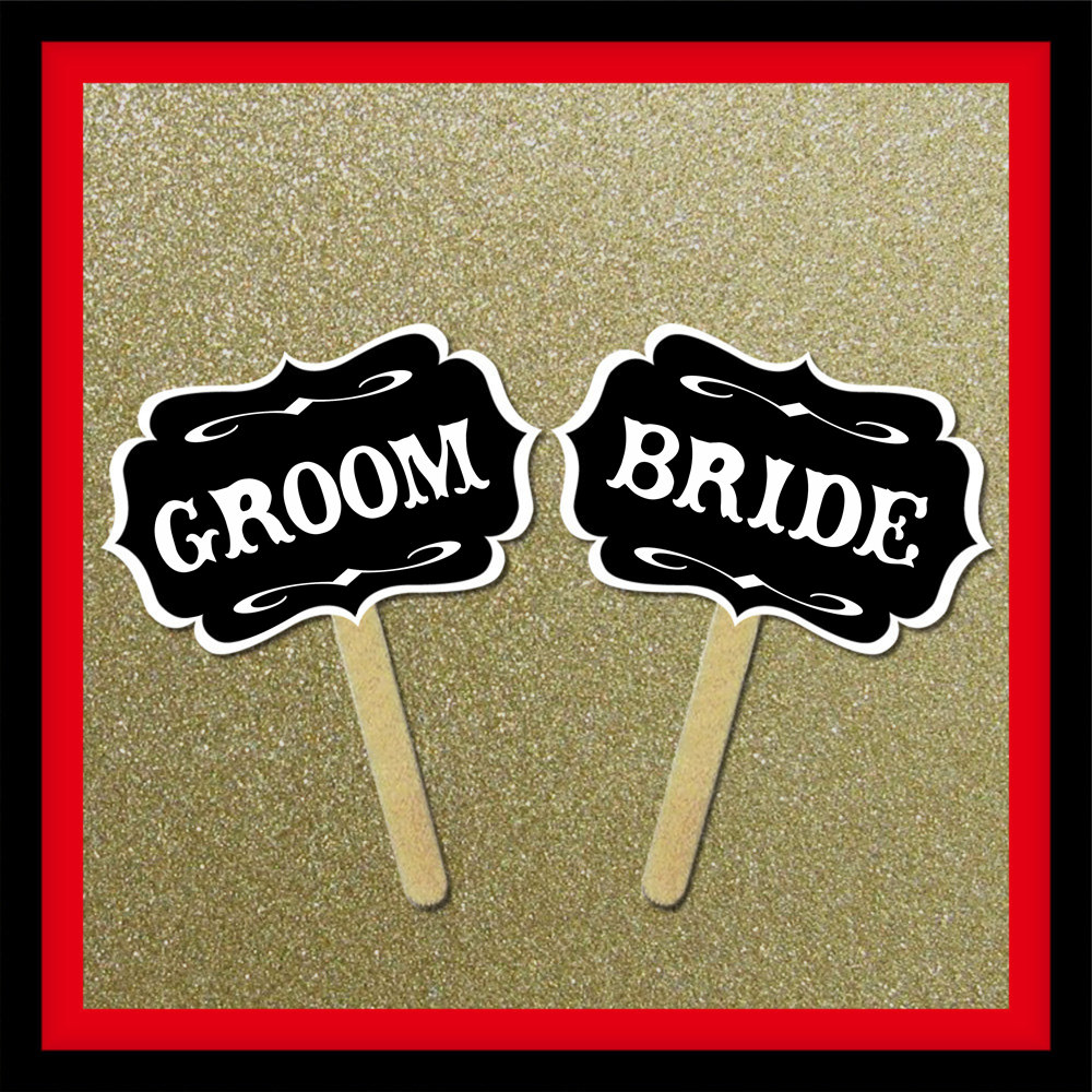 Bride Groom Signs 2 Piece Set Wedding Party Photo Booth - Etsy