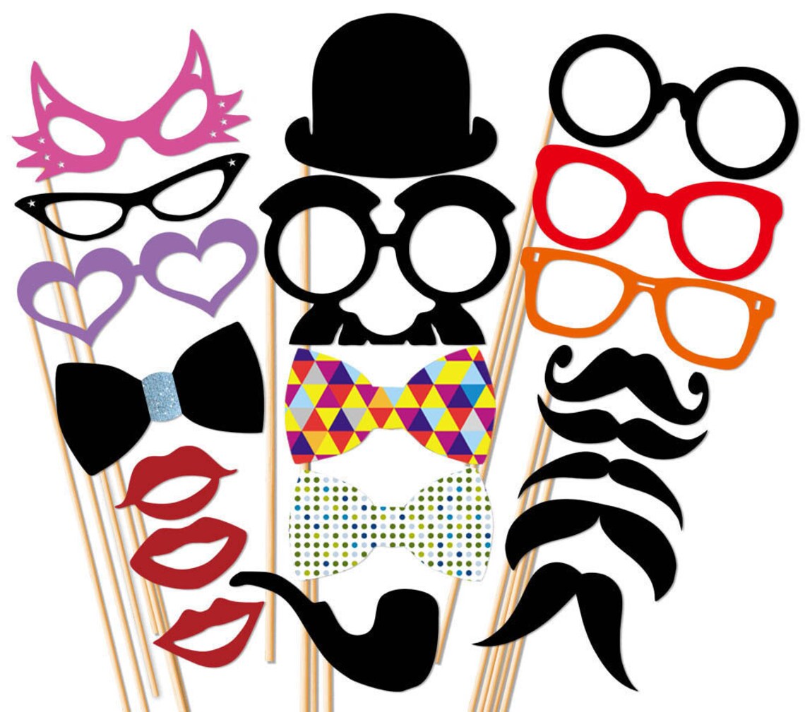 Photo Booth Props 20 Piece Set on a Stick Wedding Party - Etsy