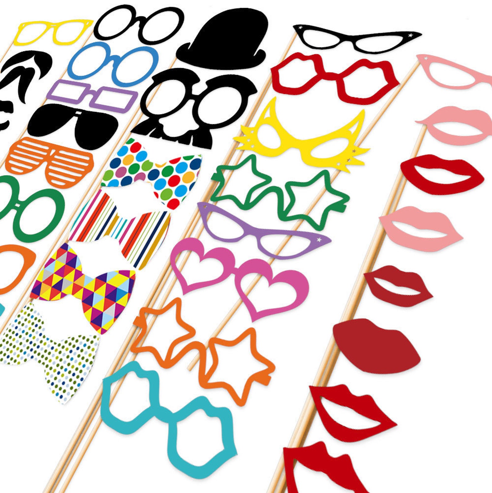 Photo Booth Props Best Wedding 40 Piece Photo Props Set - Etsy