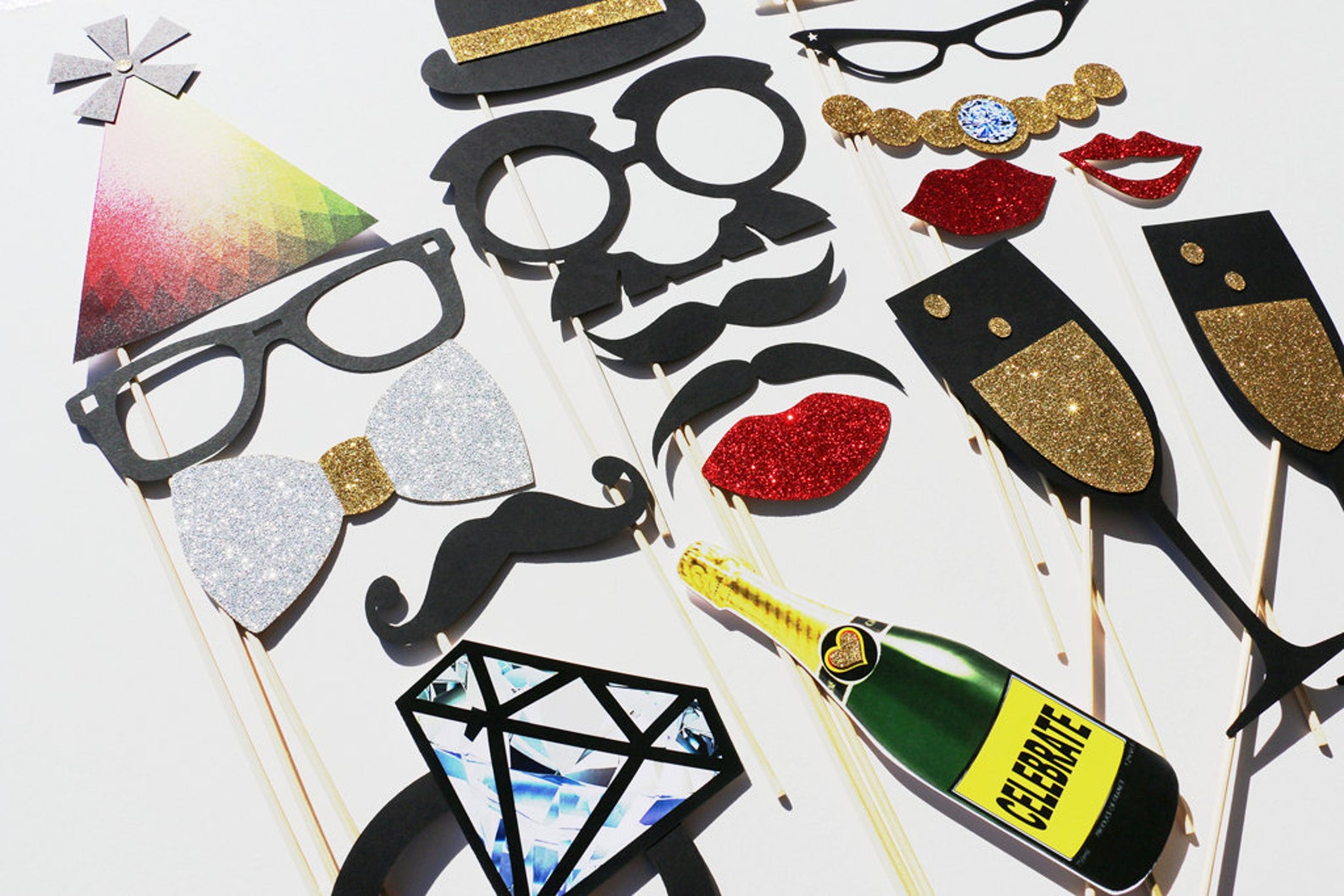 Wedding Party Photo Booth Props 18 Piece Wedding Party Favor - Etsy