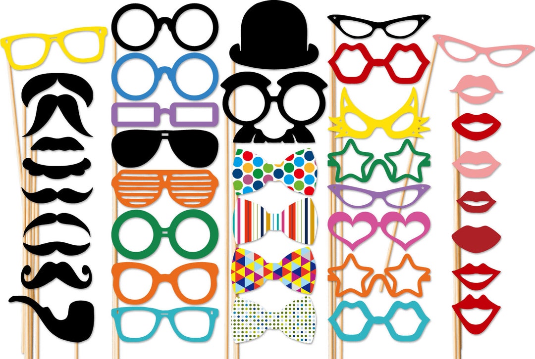 Wedding Photo Booth Props - 40 Piece Photo Booth Props Set - Etsy