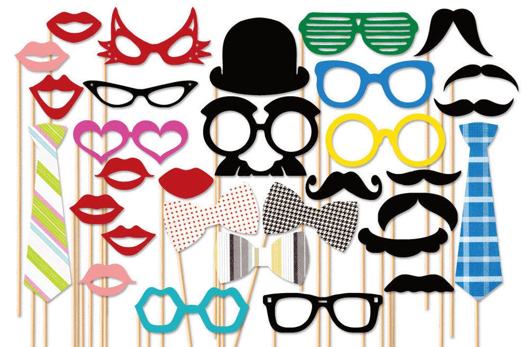 Photo Booth Prop - 31 Piece Party Photo Props Set - Wedding Photobooth ...