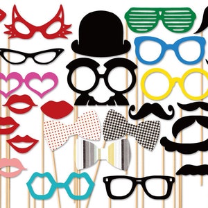 Photo Booth Prop - 31 Piece Party Photo Props Set - Wedding Photobooth ...