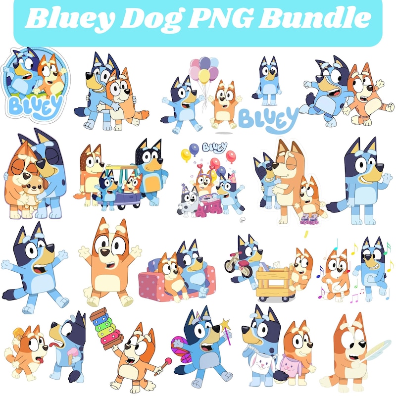 For Kids Bluey Stickers - Etsy