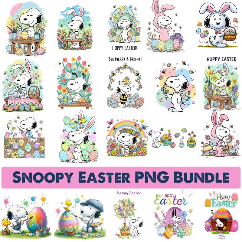 Snoopy Spring Clip Art - Etsy