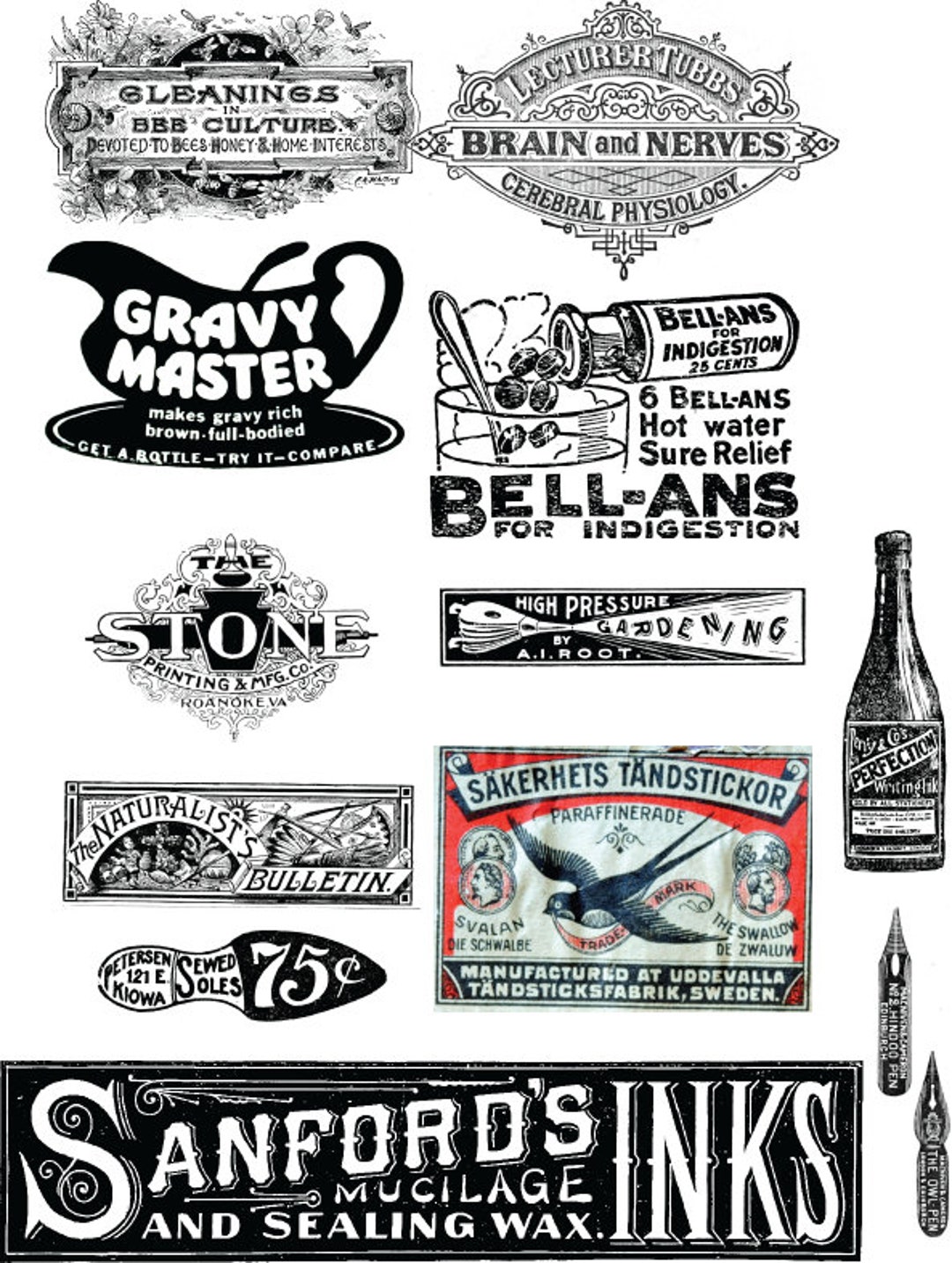 Vintage Advertisement Transparent Background Digital Download - Etsy