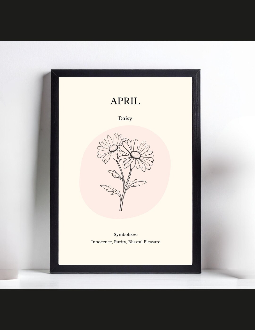 April Daisy Birth Flower Meaning Print, Botanical Wall Art - Etsy