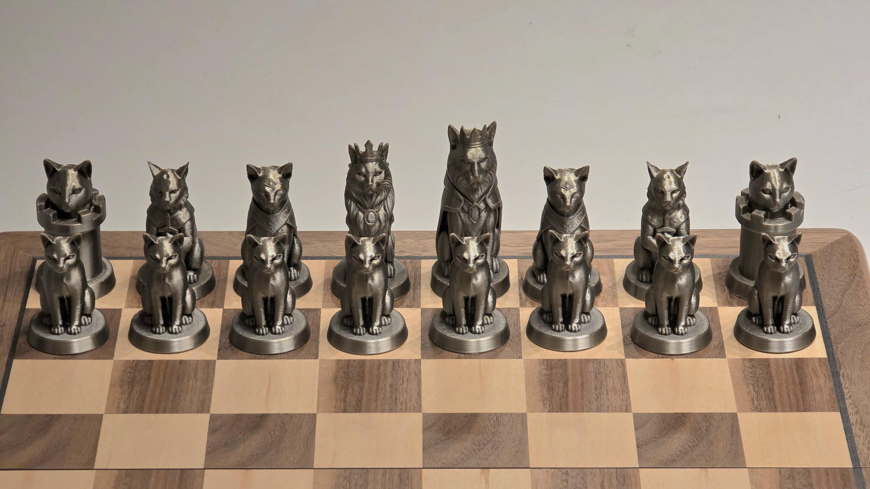 Cat Vs Dog Chess Set, 3D Printed Animal Chess Pieces, Cute Pet Lover ...