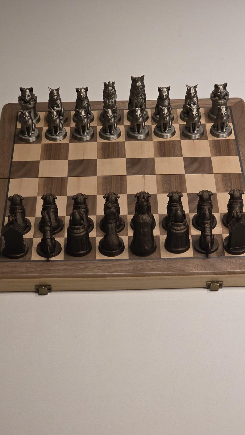 Cat Vs Dog Chess Set, 3D Printed Animal Chess Pieces, Cute Pet Lover ...