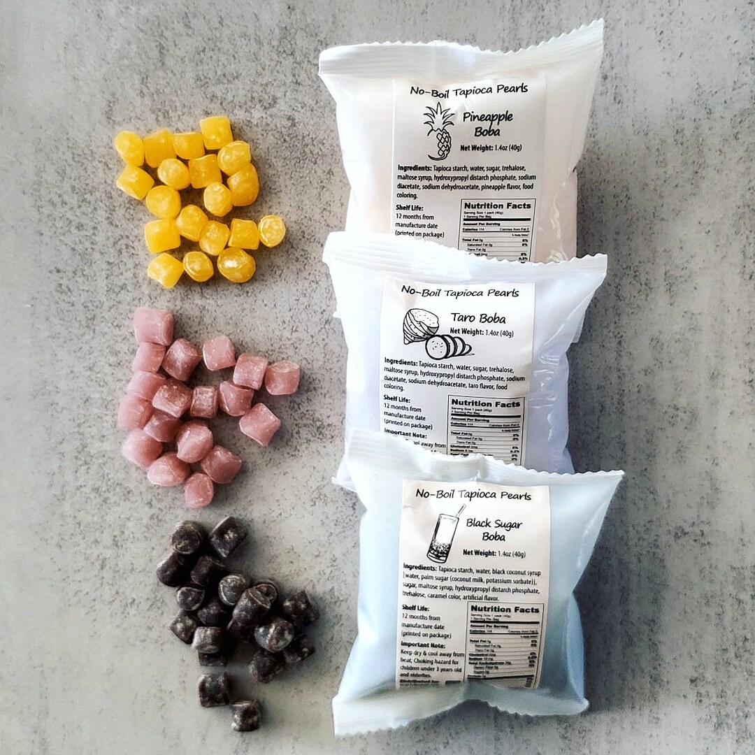 Absolute Boba Kit BOBA ONLY X 15 Packs: Instant Bubble Tea Boba Tapioca ...