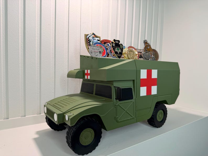 M988 MEDEVAC HMMWV Coin Holder | 3D Printed Military Ambulance Display ...