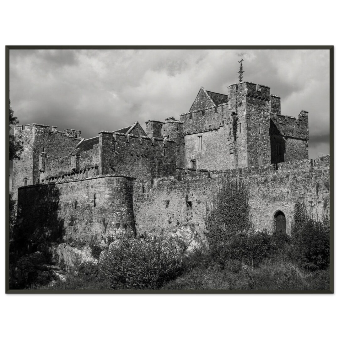 Cahir Castle Ireland – Black & White Museum-quality Matte Paper Metal ...