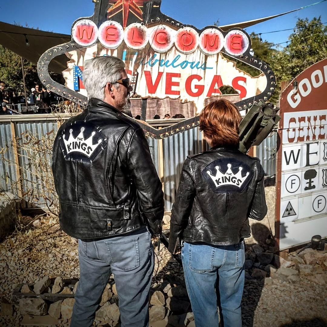 Fallout the Kings Inspired Black Leather Jacket | Handmade Moto Biker ...