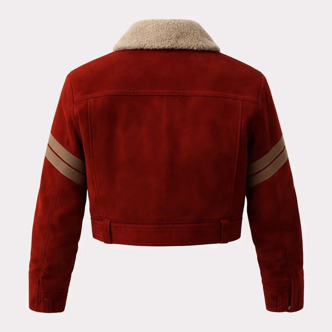 Inspired by Fallout S02 Aaron Moten Red Suede Shearling Leather Jacket ...