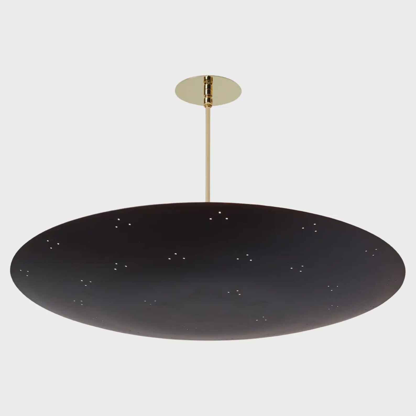 Large Brass Disc Ceiling Light | Mid Century Modern UFO Flush Mount ...