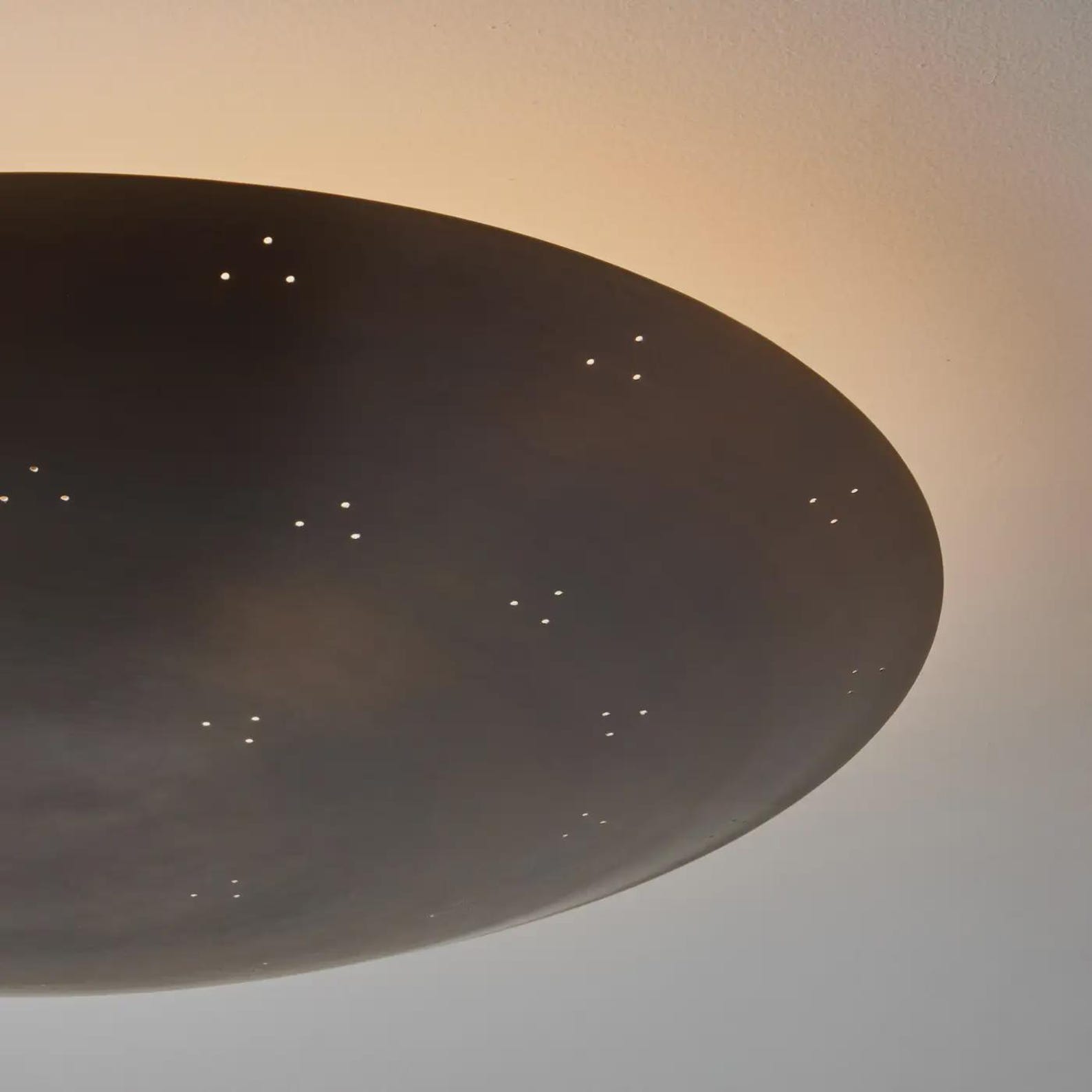 Large Brass Disc Ceiling Light | Mid Century Modern UFO Flush Mount ...