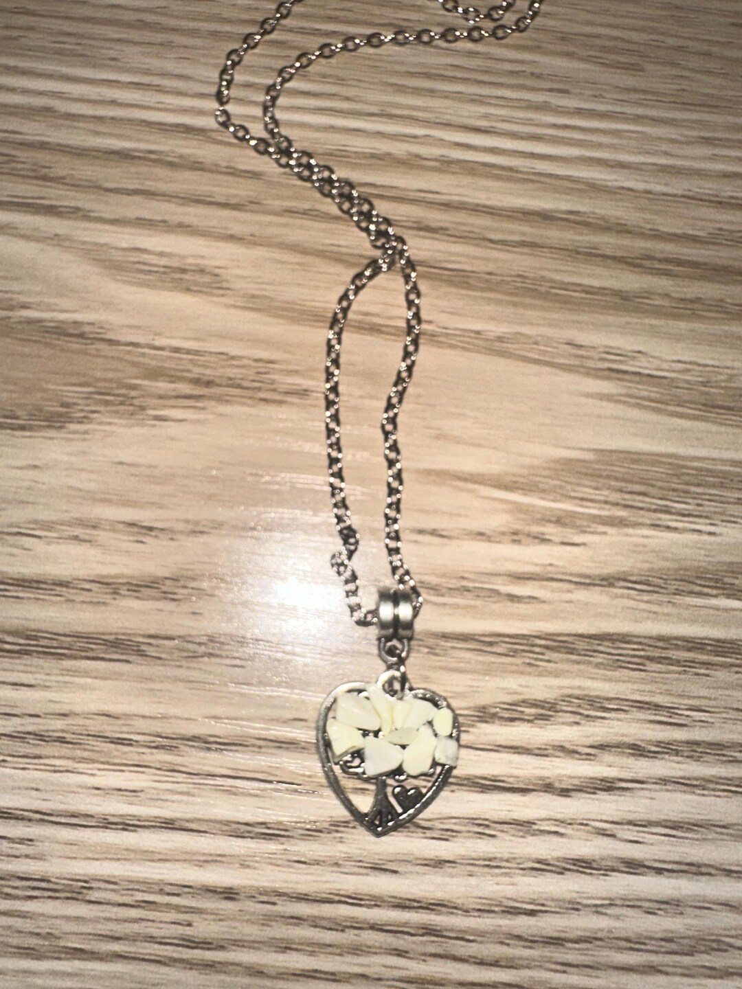 925 Sterling Silver Crystal Tree of Life Heart Shaped Pendant Necklace ...