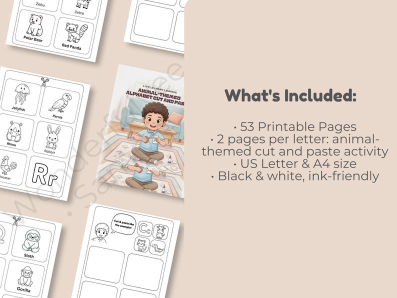 ABC Cut and Paste Worksheets for Kids | Alphabet Letter Recognition ...