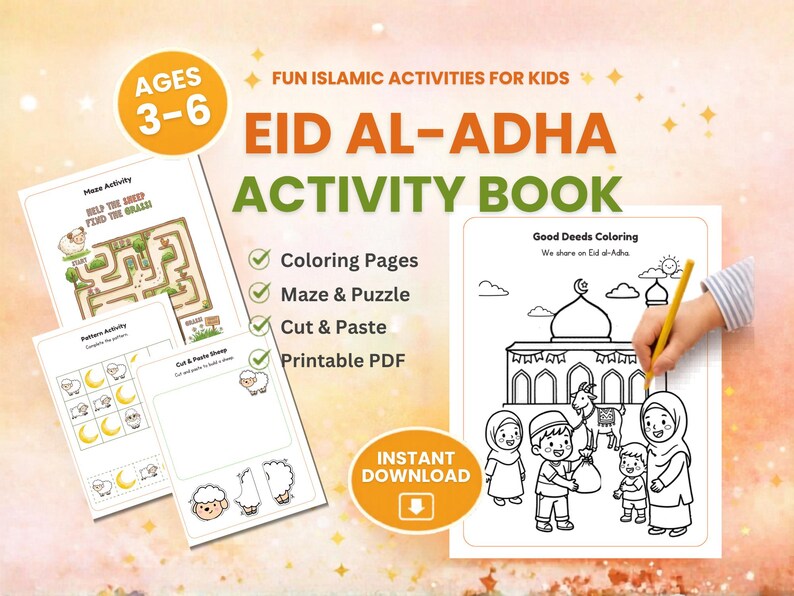 Eid Al-adha Activity Book for Kids | Islamic Preschool Worksheets ...
