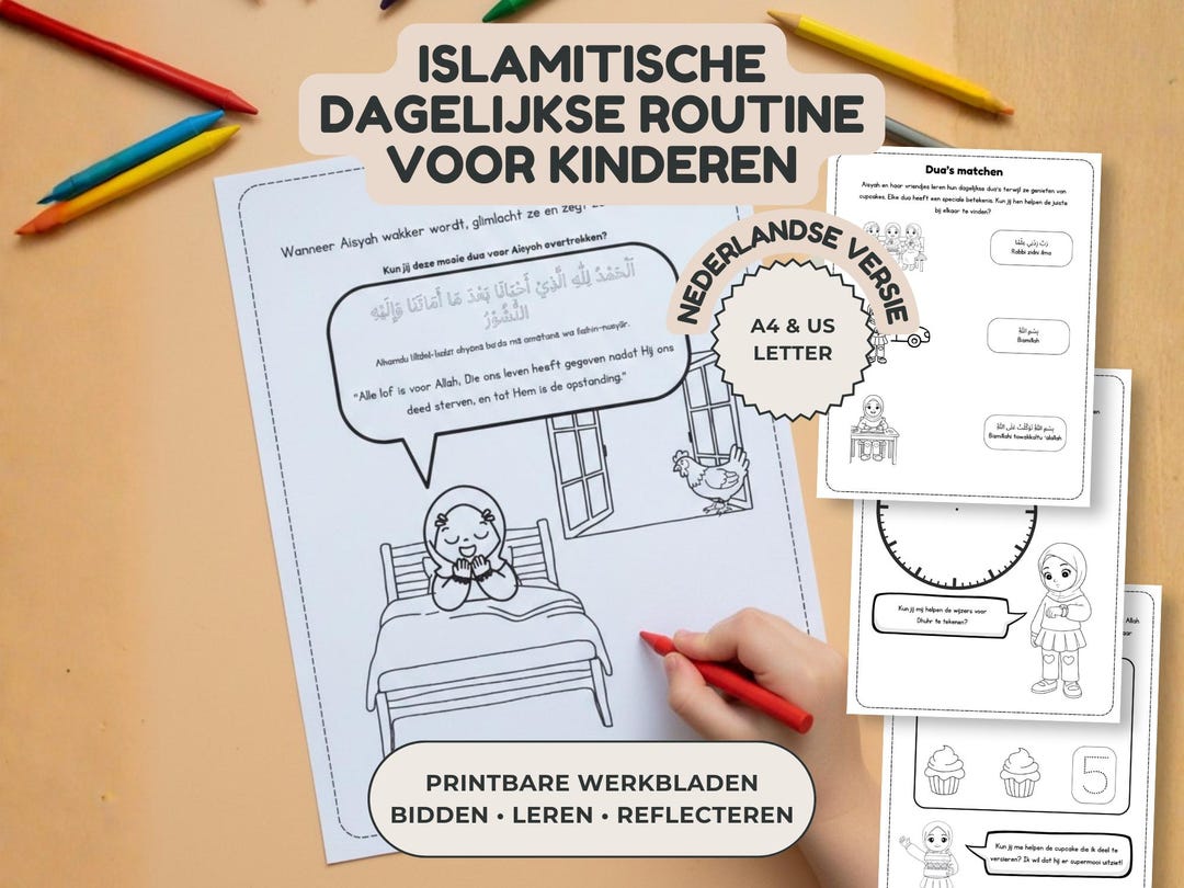 Islamic Daily Routine Worksheet for Kids | Muslim Activities (PDF ...