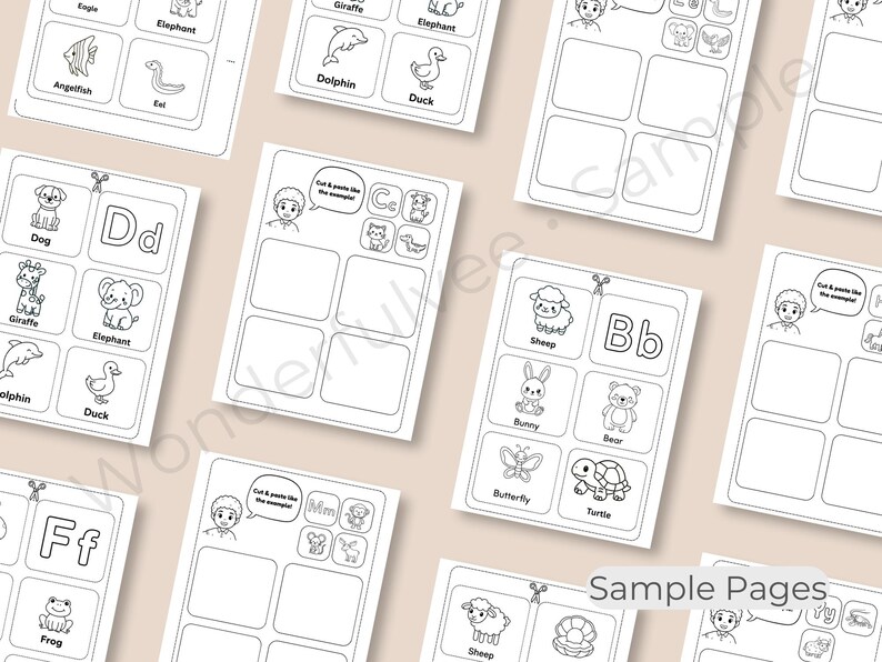 ABC Cut and Paste Worksheets for Kids | Alphabet Letter Recognition ...