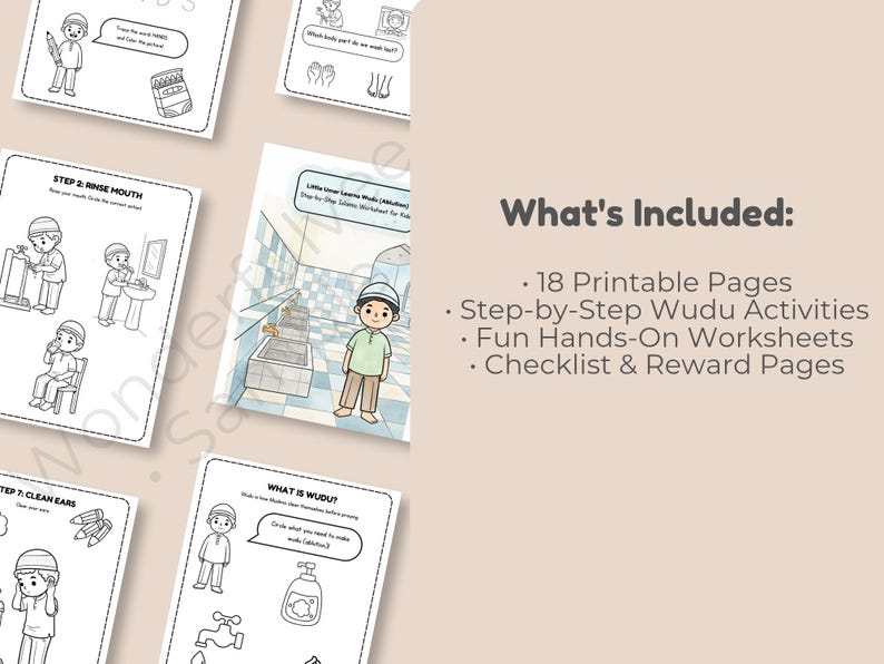 Wudu Learning Activities | Islamic Kids Worksheet (PDF Download) - Etsy