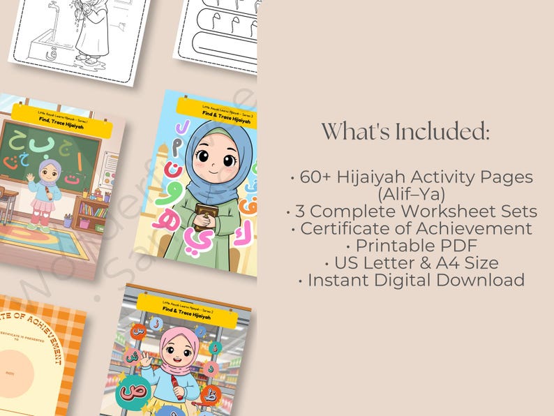 Hijaiyah Worksheets Bundle | Arabic Alphabet Alif–ya Printable ...