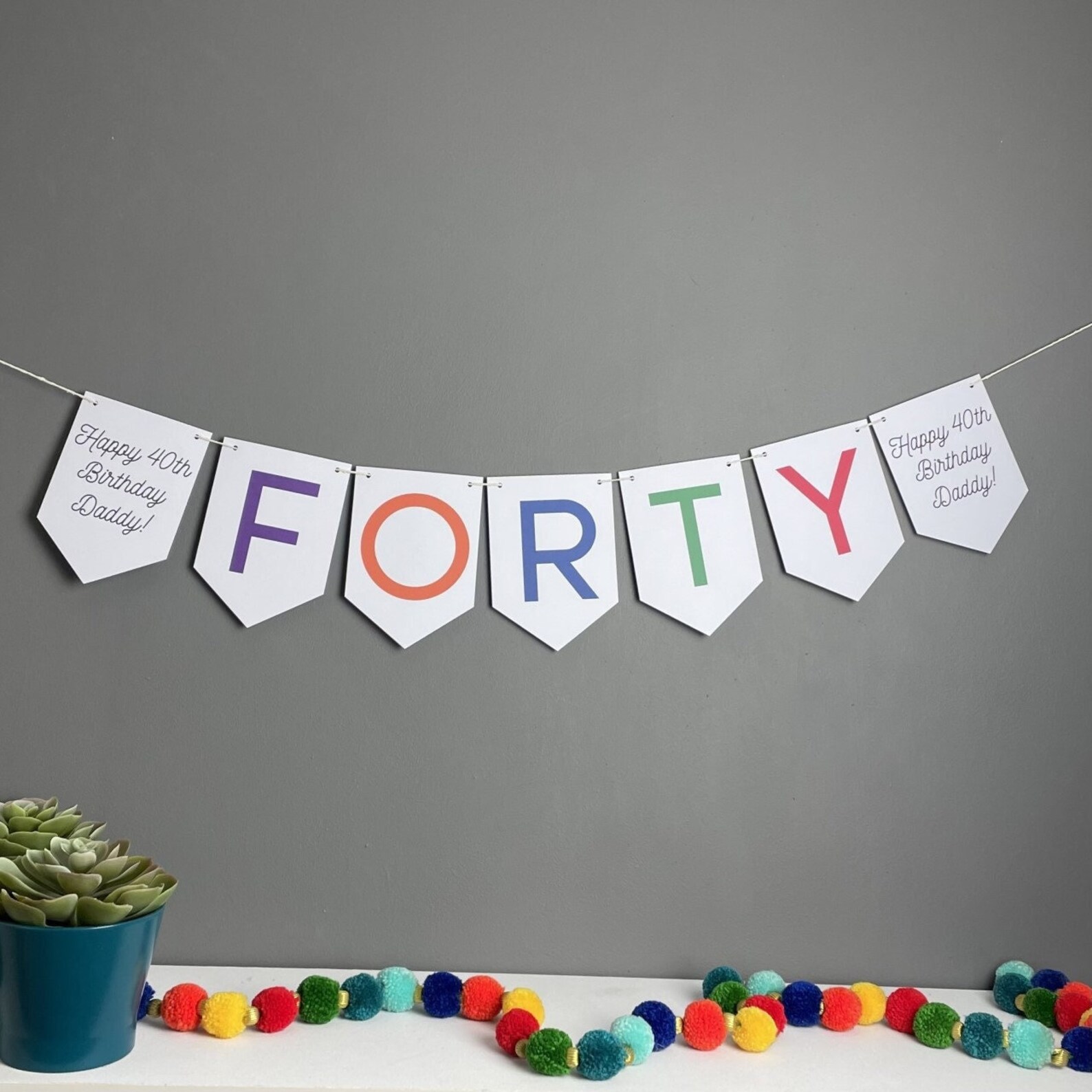 Forty Birthday Party Banner Decoration // Fortieth Birthday | Etsy