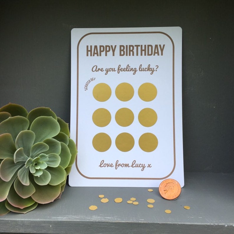 Birthday Scratchcard // Secret Reveal // Scratch Card // - Etsy UK