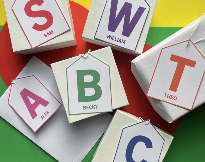 Personalised Initial Gift Tag - Wire Initial Gift Tag - Luxury Place ...