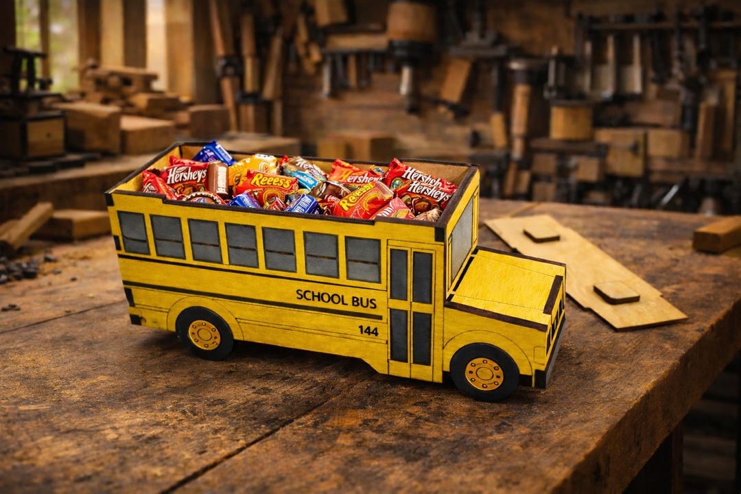 Laser Cut School Bus Box SVG File – Mini School Bus Decorative Gift ...