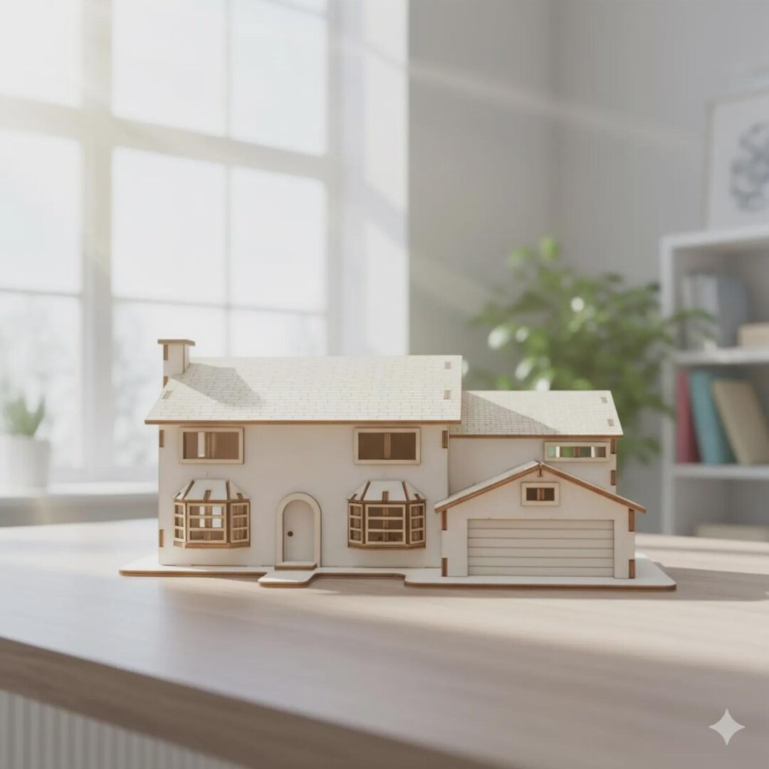Digital Laser Cut Miniature House Model File, 3D Architectural Model ...