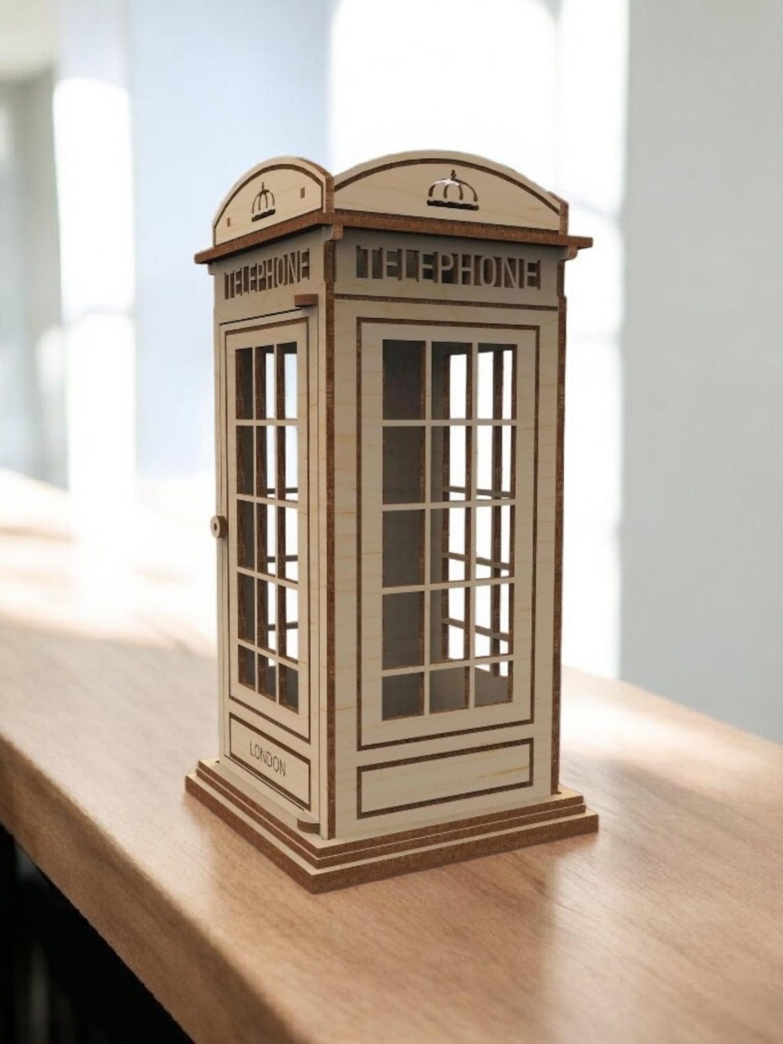 Wooden London Telephone Booth Toy SVG | 3D British Phone Booth Model - Etsy