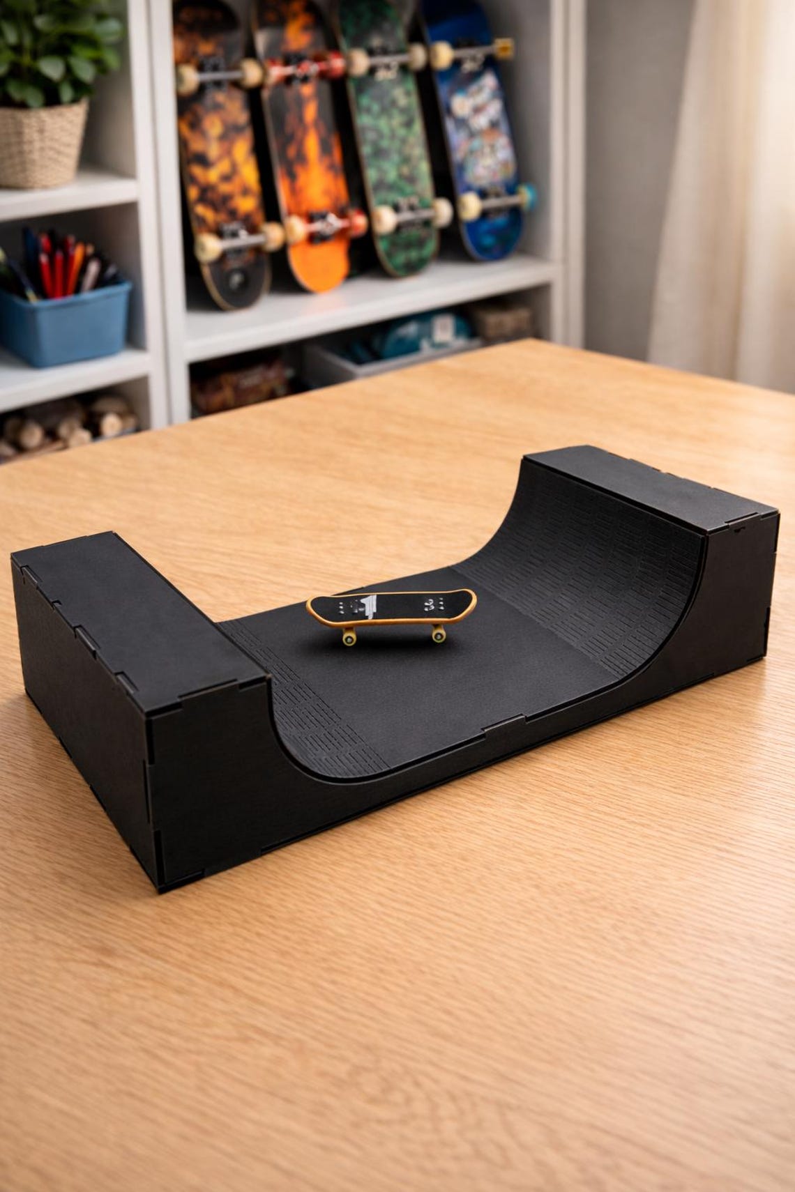 Laser Cut Wooden Fingerboard Ramp Toy Model SVG, Skateboard Fan Vector ...