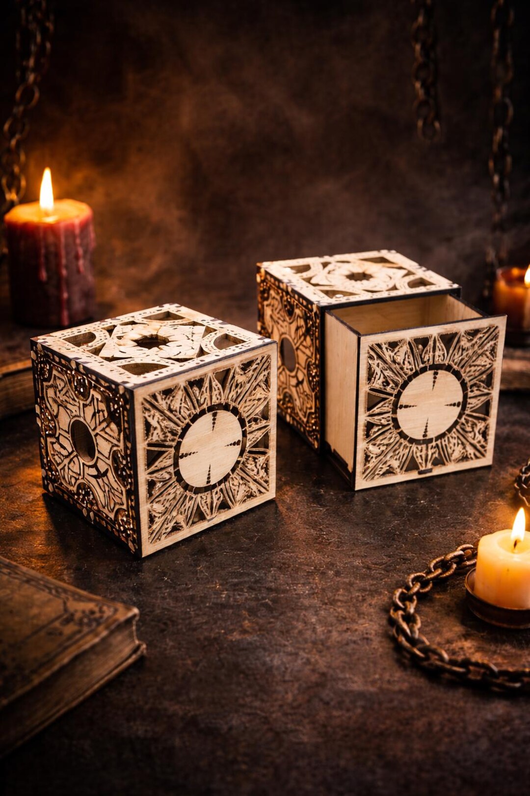 Laser Cut Hellraiser Puzzle Box SVG | Wooden Horror Puzzle Cube ...