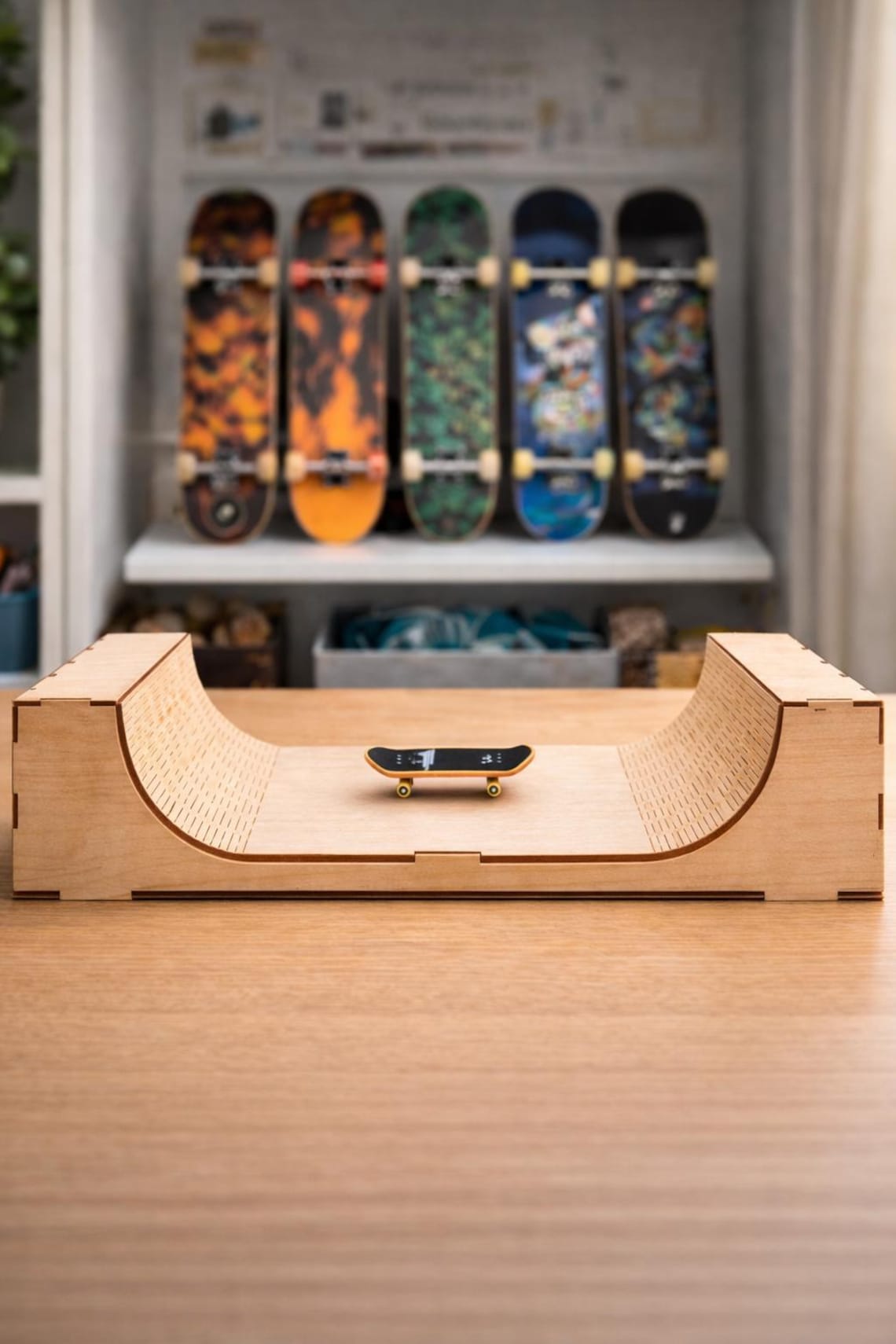 Laser Cut Wooden Fingerboard Ramp Toy Model SVG, Skateboard Fan Vector ...