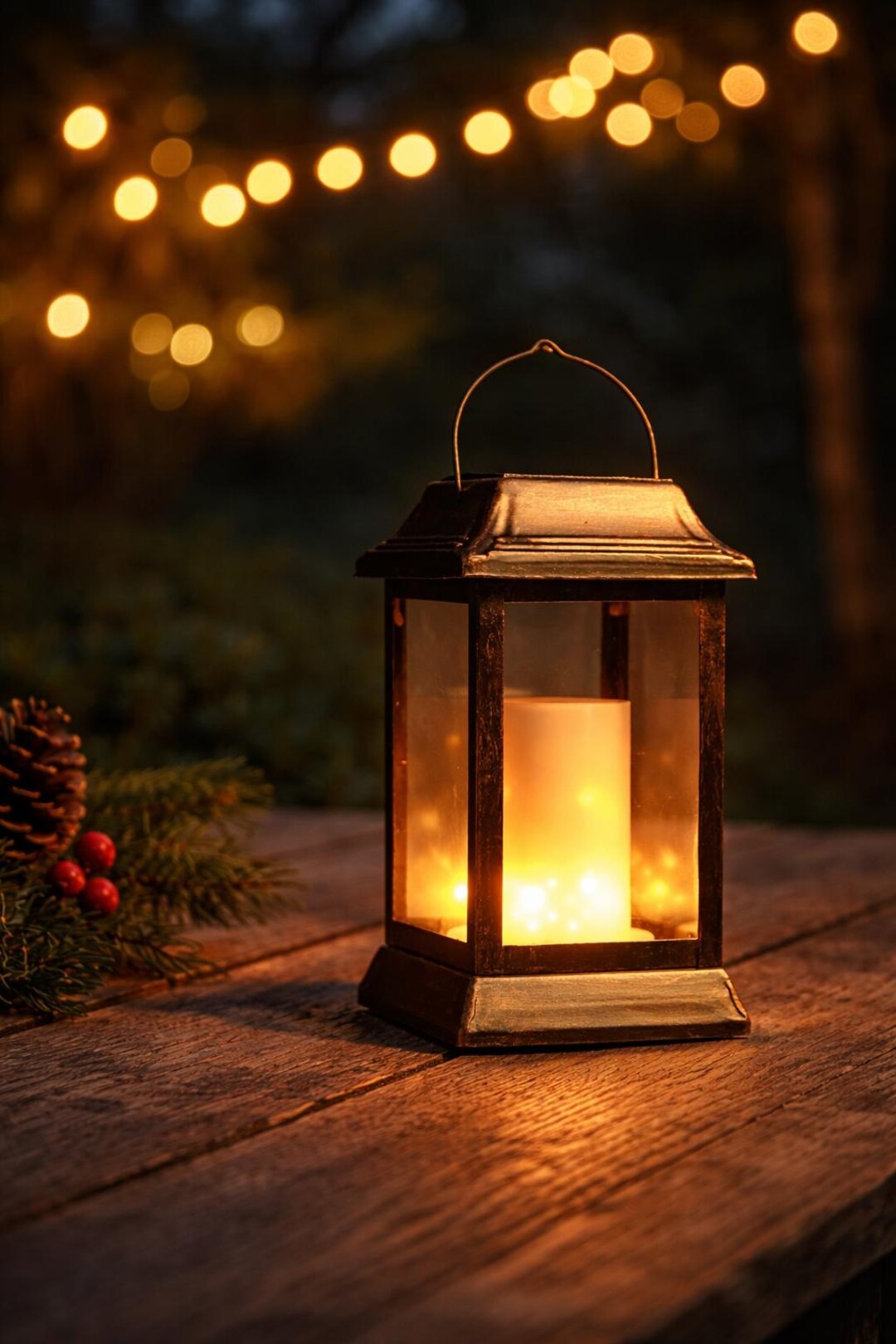 Elegant Bronze Flame Glow Solar Lantern Kit, Hand-finished Metal ...